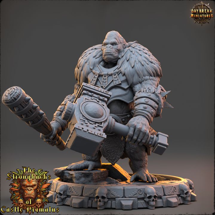 3D Printable Grak Bloodren - The Strongbacks of Castle Primatus by Daybreak Miniatures